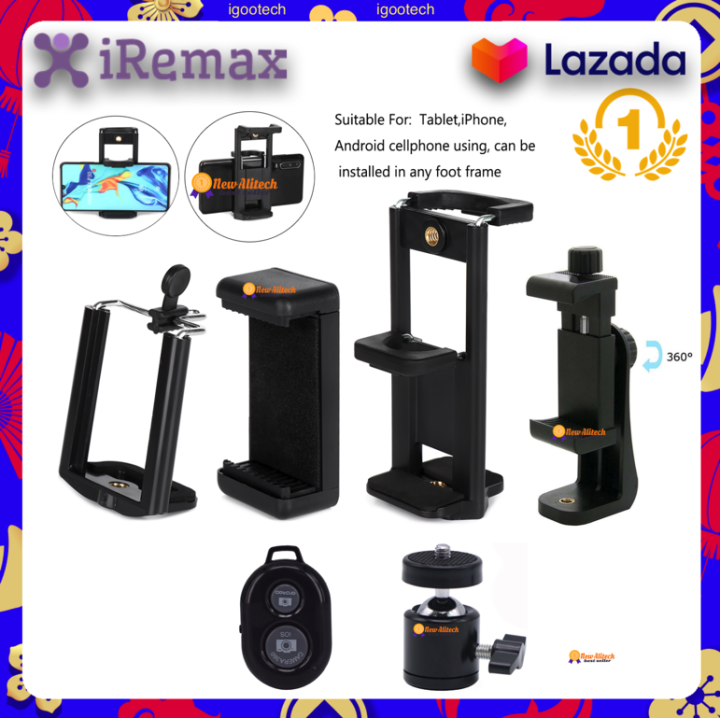 iRemax ที่ยึดคลิปโทรศัพท์มือถือแบบสากลอะแดปเตอร์ยึดสำหรับกล้องสมาร์ทโฟน ...