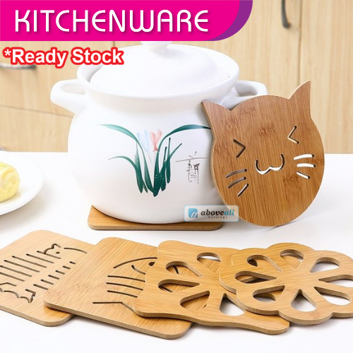 Cute Kitchen Fiber Wood Board Anti-heat Hot Pot Table Mat Coaster Pad ...