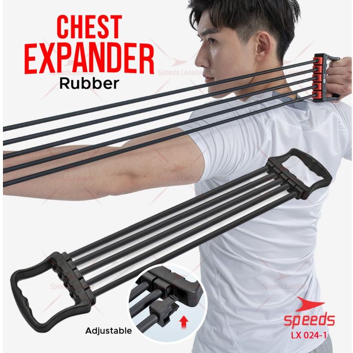 SPEEDS Adjustable Rubber Chest Expander Alat Fitness Pembentuk Otot ...