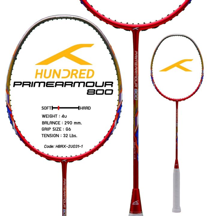 ไม้แบดมินตัน Hundred BADMINTON RACKET : PRIMEARMOUR 800 | Lazada.co.th