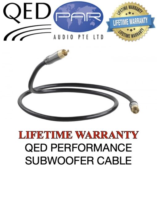 QED PERFORMANCE SUBWOOFER 3METER, LIFETIME WARRANTY, SUBWOOFER CABLE, RCA, CABLE, SUBWOOFER ...