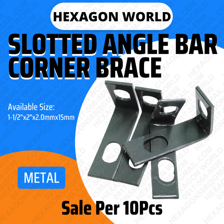 10Pcs SAB Slotted Angle Bar 1-1/2 x 2 x 2.0mm x 15mm Metal Corner Brace ...