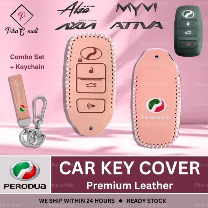 LEATHER Perodua Myvi Key Cover 2023 Ativa Alza Key Cover Kunci Axia ...