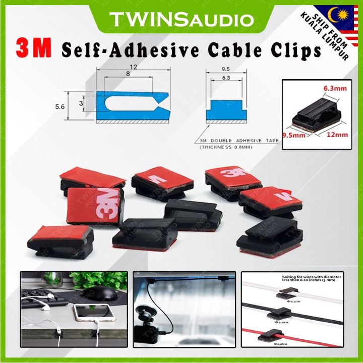 3M Self-Adhesive Cable Clips Wire Organizer for Cable Management Cable ...