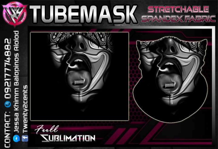 Tube Mask Face Mask Full Sublimation Bad mouth black | Lazada PH