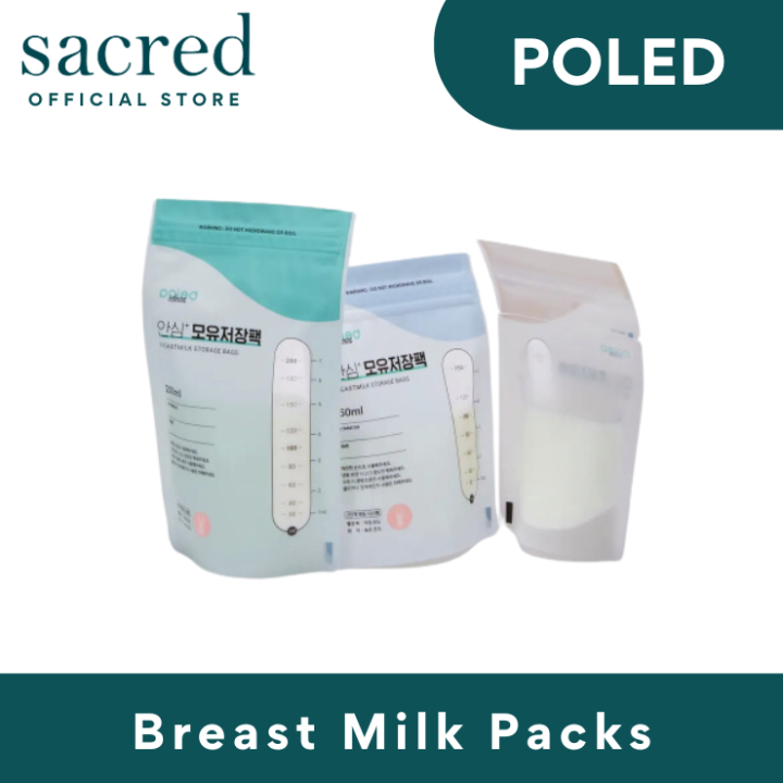 Poled Breast Milk Packs I Smart temperature marking system, Dual lock ...