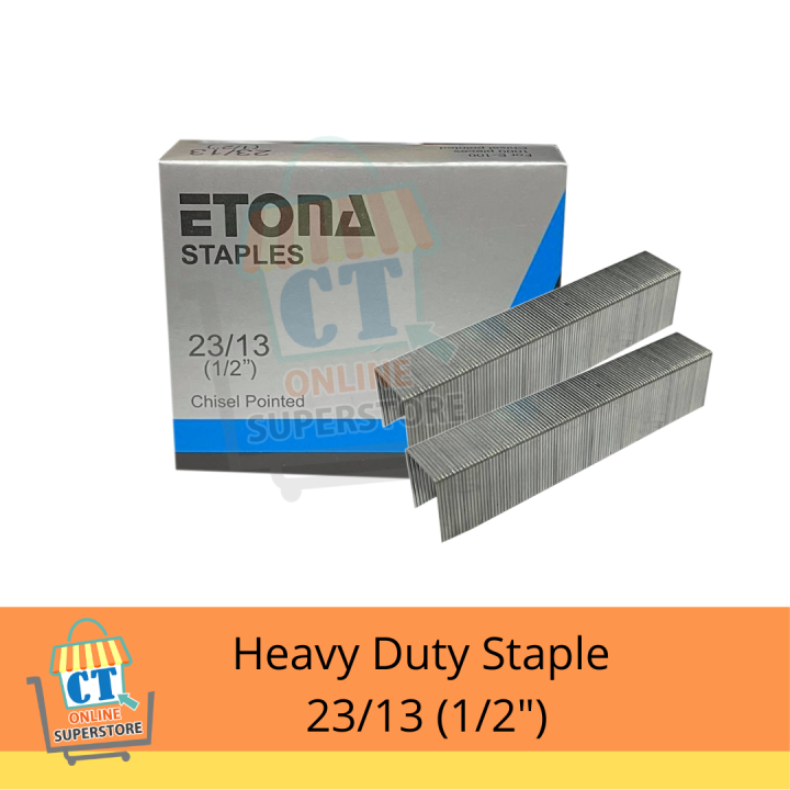 Etona Heavy Duty Staple Wire 23/13 1000pcs/bx | Sold per bx | Lazada PH