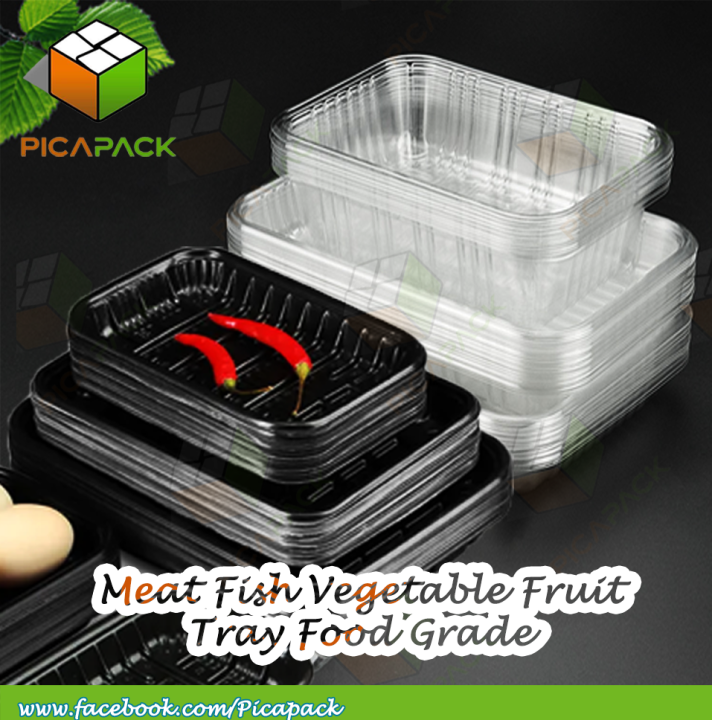 100pcs Meat Fish Fruit Vegetable Tray Disposable Sushi Trays Take out ...