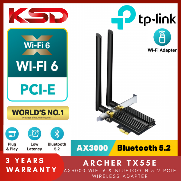 TP-Link Archer TX55E AX3000 Wi-Fi 6 Bluetooth 5.2 PCIe Adapter | Lazada