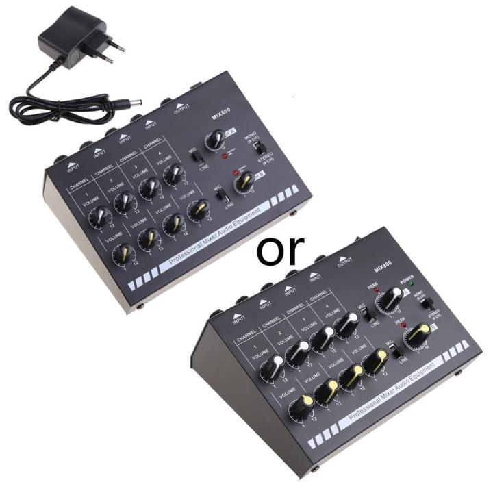 EU/UK/US Plug MIX800 8-Channels Mini Low Noise Sound Mixer with Power ...