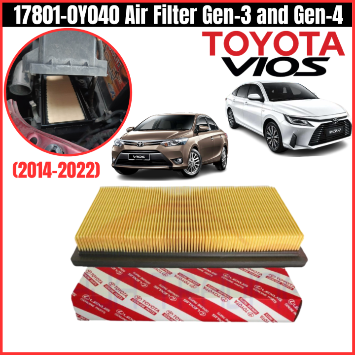 17801-0Y040 Air Filter for Toyota Vios Gen3/Gen4 (2014-2022) Toyota ...