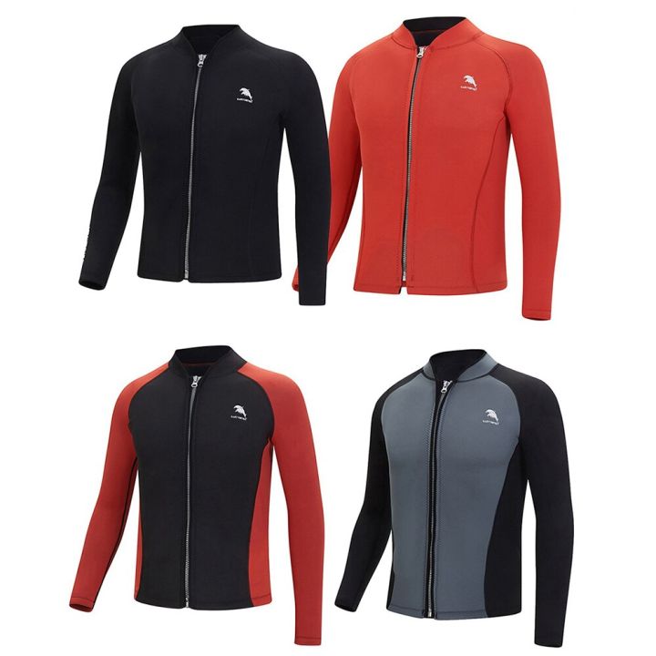 New 2mm Neoprene Wetsuit Men's Split Long Sleeve Surf Snorkel Top ...