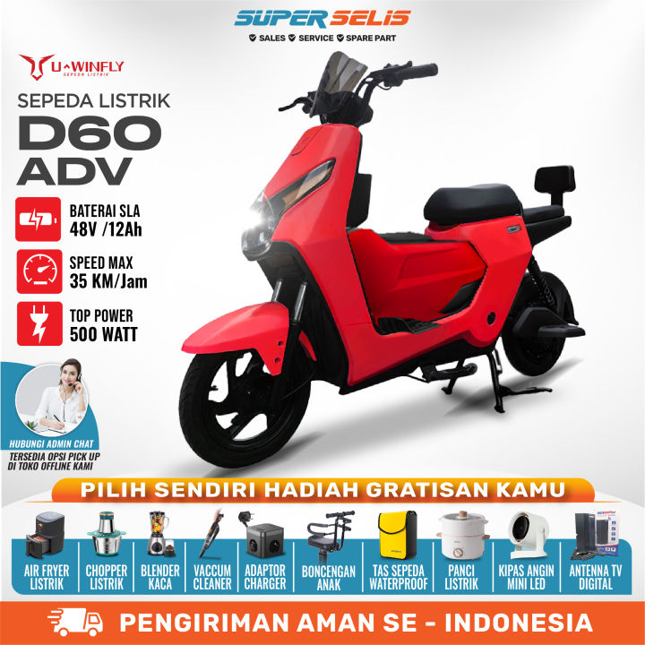 Sepeda Listrik UWINFLY D60 ADV Electric Bike Garansi Resmi | Lazada Indonesia