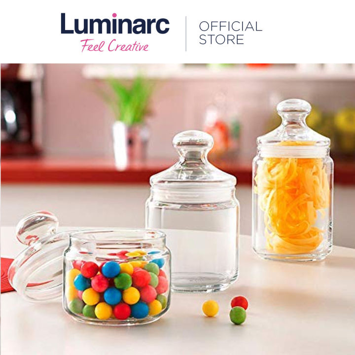 Luminarc Rondo 1pcs 1 Liter Clear Glass Kitchen Jar Set G3019 Canister ...