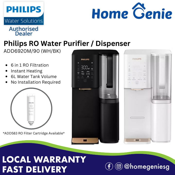 Philips ADD6920/90 BK/WH (Black/ White) 6L Reverse Osmosis (RO) Water ...