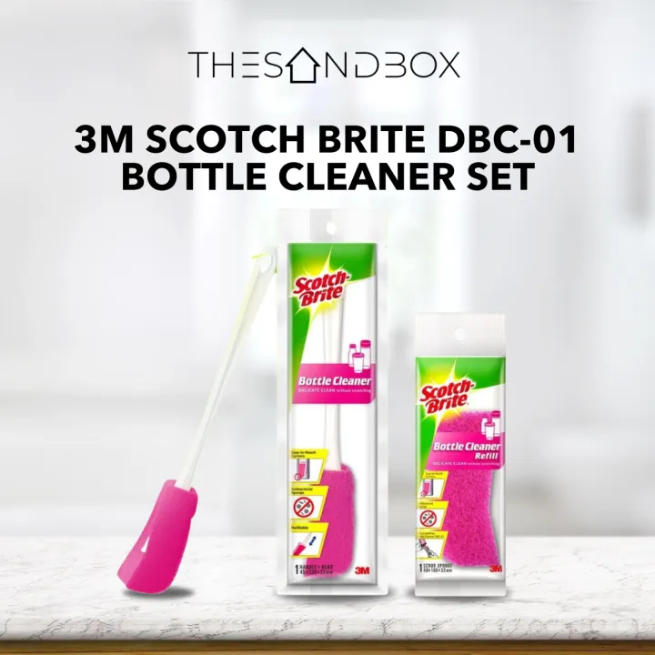 3M Scotch Brite DBC-01 Bottle Cleaner [ Non-Scratch Detachable Head ...