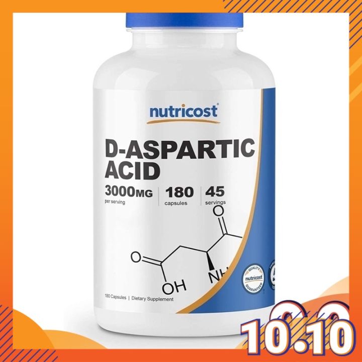 Nutricost D-Aspartic Acid (DAA) Capsules 3000mg Per Serving (180 ...