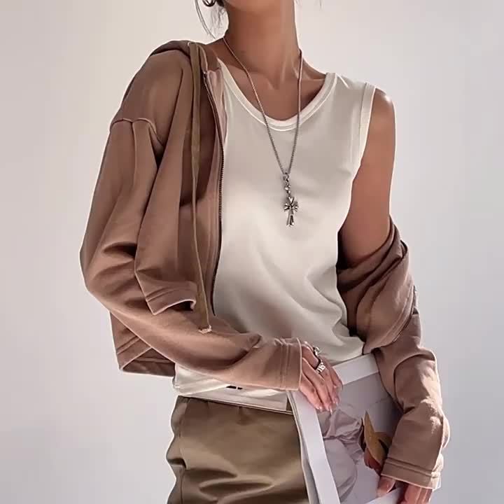 Wintin คอวีแบบพื้นฐานด้านหน้าและด้านหลังเสื้อชั้นในสตรีผ้าฝ้ายเกลียวสี ...