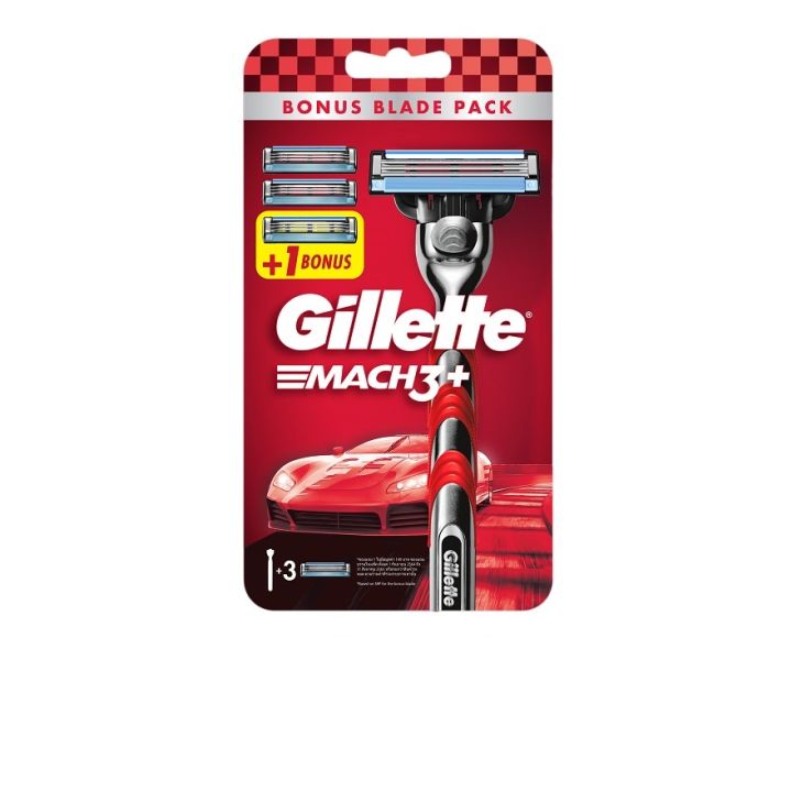 GILLETTE Mach3+ Red Razor 3Up มีดโกนหนวด | Lazada.co.th