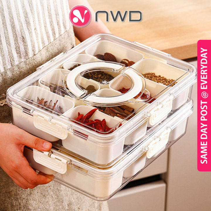 𝗟𝗢𝗖𝗞 𝗧𝗜𝗚𝗛𝗧 》 Food Storage Container Sealed Box Divided Removable ...