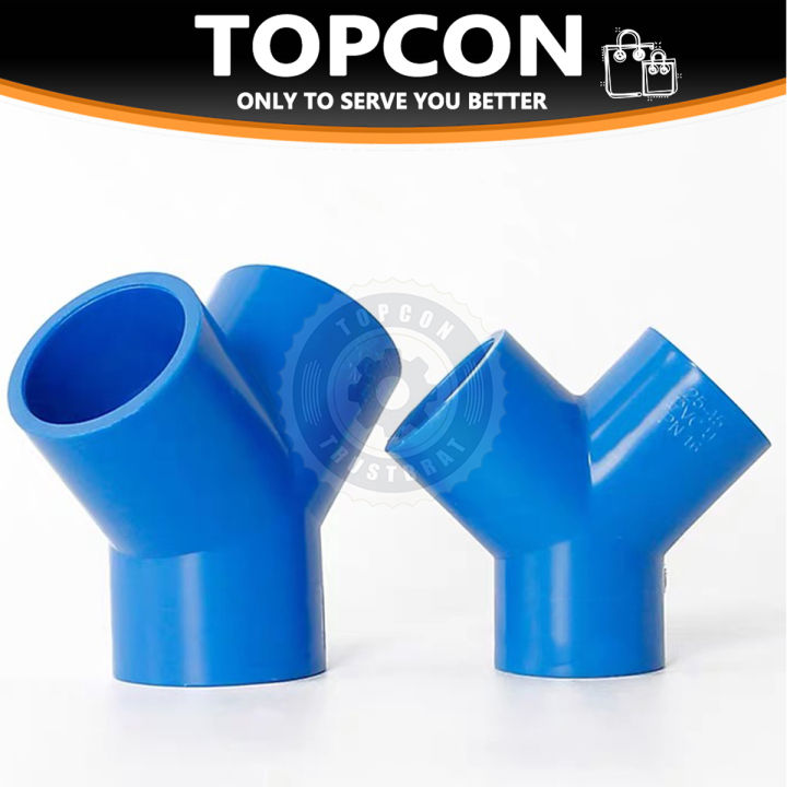 1/2" 3/4'' 1'' PVC Blue Y Tee Water Pipe Fittings | Lazada PH