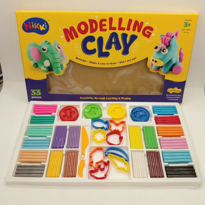 Nikki 33 pieces Fun Clay Modelling Clay Set With Accessories (LS51 ...