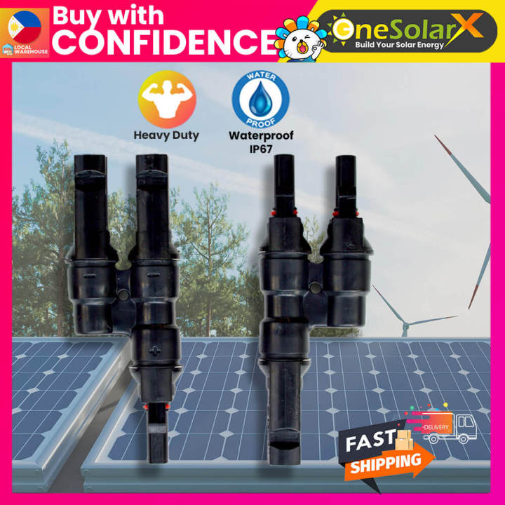 MC4 T Branch 1-2 Combiner MC4 Splitter T Connector 1 SET Solar DC ...