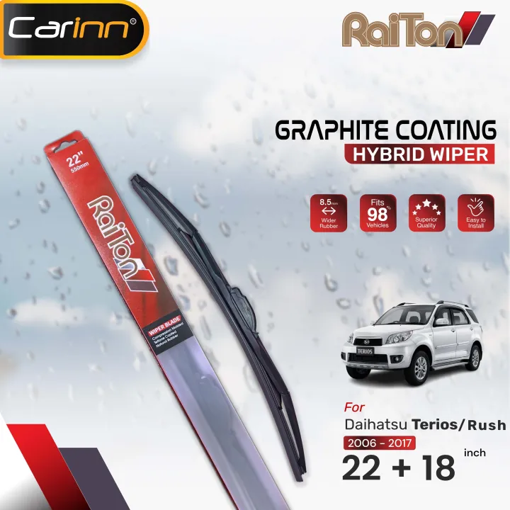 Raiton Sepasang Wiper Graphite Coating Hybrid For Daihatsu Terios ...