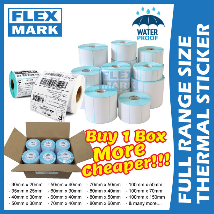[1 Carton] FLEXMARK Thermal Sticker AWB Shipping Label Barcode Paper ...