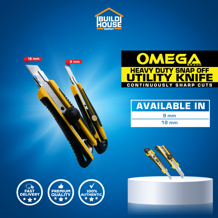 OMEGA Snap Off Blade Utility Knife Cutter – Heavy Duty – 9mm | 18mm ...
