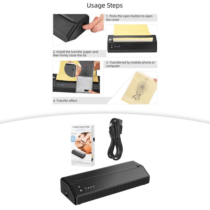 Stailaa Stencil Printer for Tattooing Drawing Bluetooth USB 2500mAh ...