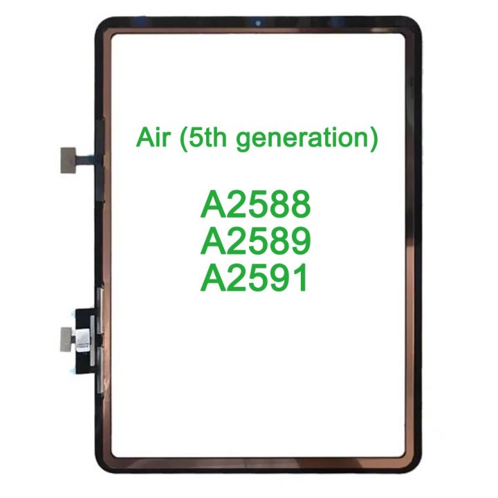 หน้าจอสัมผัสสำหรับ Ipad Air 5รุ่น5th A2588 A2591 A2589เครื่องอ่านพิกัด ...