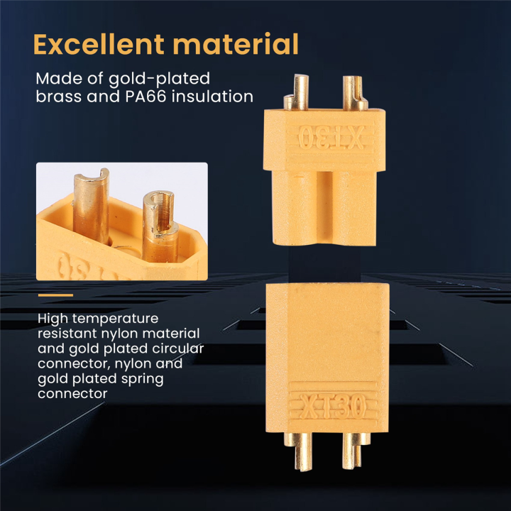 XT30 15 Pairs Male Female Battery Connectors XT30U Male Female Connectors Round Plug Female with ...