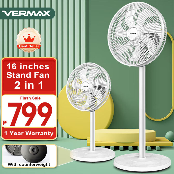 Vermax Stand Fan Strong Motor Wide Angle Air Supply Industrial Stand ...
