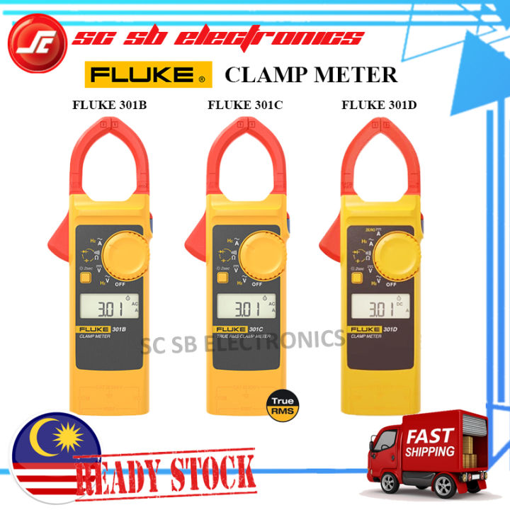 FLUKE 301B 301C 301D MINI DIGITAL AC/DC CURRENT CLAMP METER VOLTAGE ...