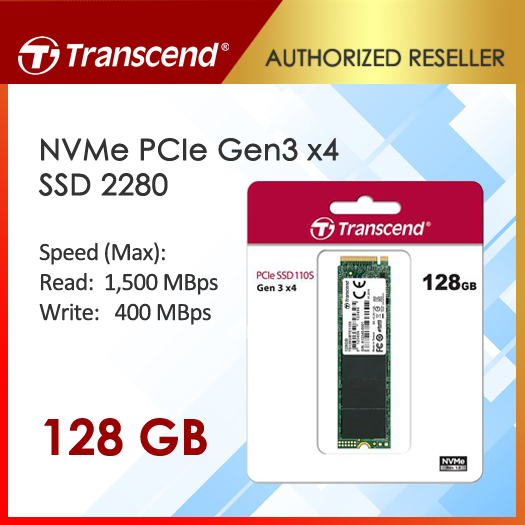 Transcend MTE110S 128G/256G/512G/1T/2T/NVMe PCIe M.2 2280 SSD Speed Up to 1500 MBPs | For Laptop ...