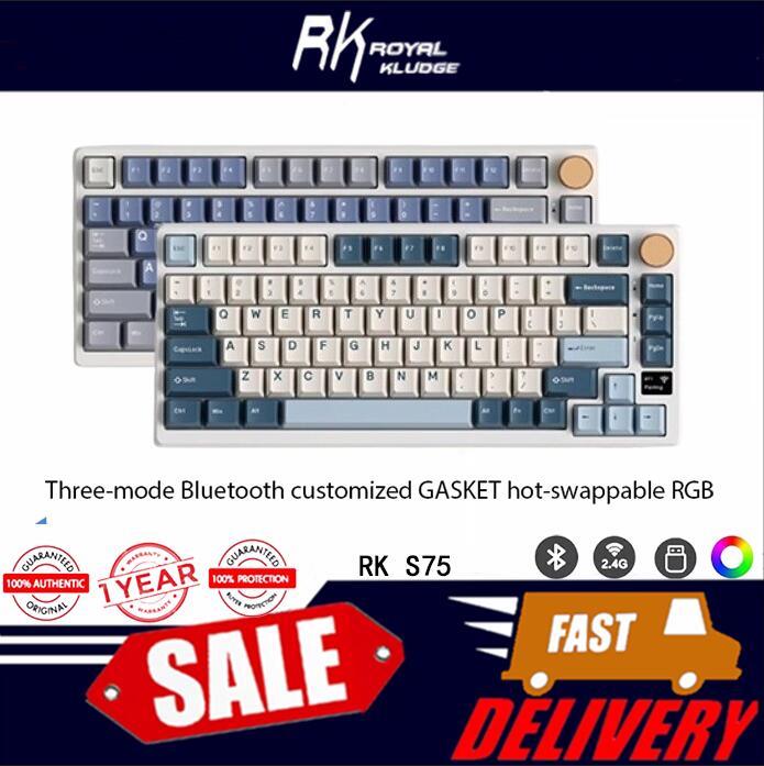 RK S75 Three-mode GASKET hot-swappable RGB wireless keyboard | Lazada PH