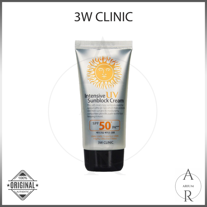 3W CLINIC Intensive UV Sunblock Cream 70ml SPF50 + PA +++ [ARIUM] | Lazada