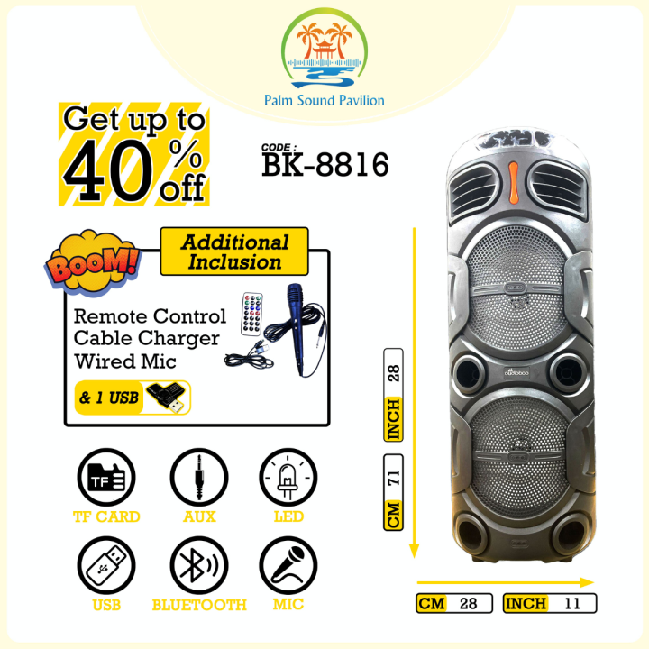 BK-8816 Bluetooth SpeakerSubwoofer Tws Speaker 18000w Super soundDual Wireless Speaker Outdoor ...