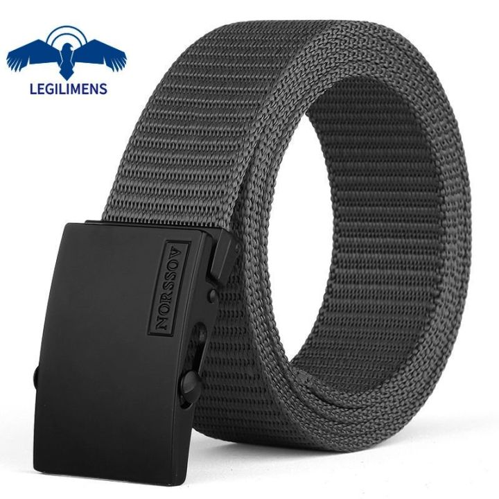 LEGILIMENS Canvas Belt Mens Alloy Automatic Buckle Belt Casual and ...