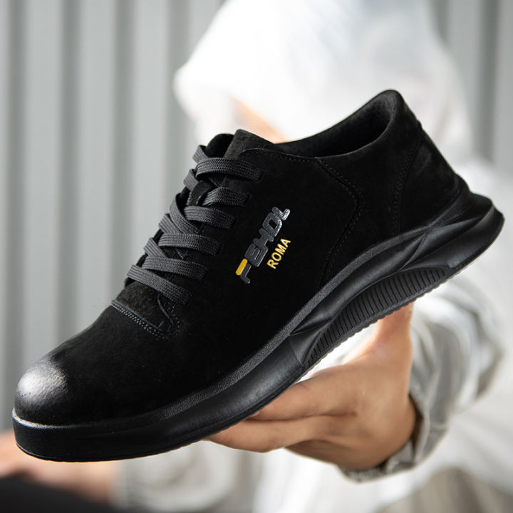 INLIKE Ujung Besi Kulit Sepatu Safety Boots Pria Cowok Touring Safety ...