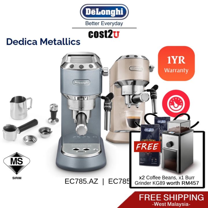 Delonghi EC885 Dedica Arte Pump Espresso Machine | EC885.BG EC885.GY ...