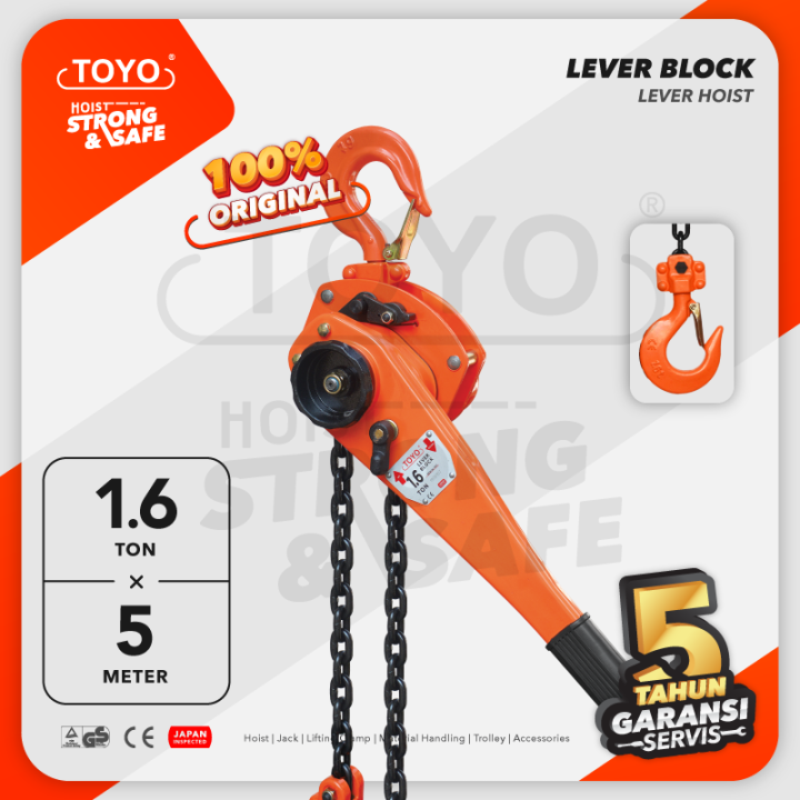 TOYO Lever Block / Lever Hoist 1.6 Ton x 5 Meter | Lazada Indonesia
