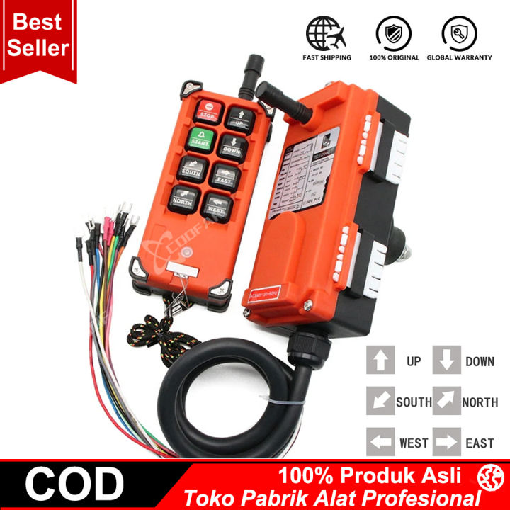 Remote Nirkabel F21 E1b Untuk Hoist Crane Industri Push Button 8 Dengan
