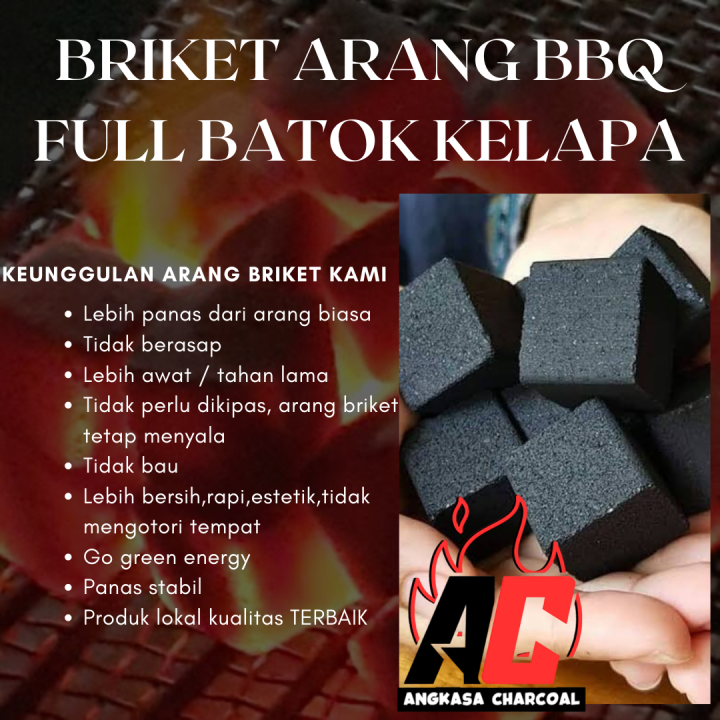 Arang Briket Batok Kelapa 5 kg Grade A Kualitas Export Grosir | Lazada ...
