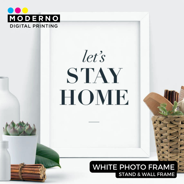 White Photo Frame 3R | 4R | 5R | 8R | A4 White Picture Frames w/ Photo ...
