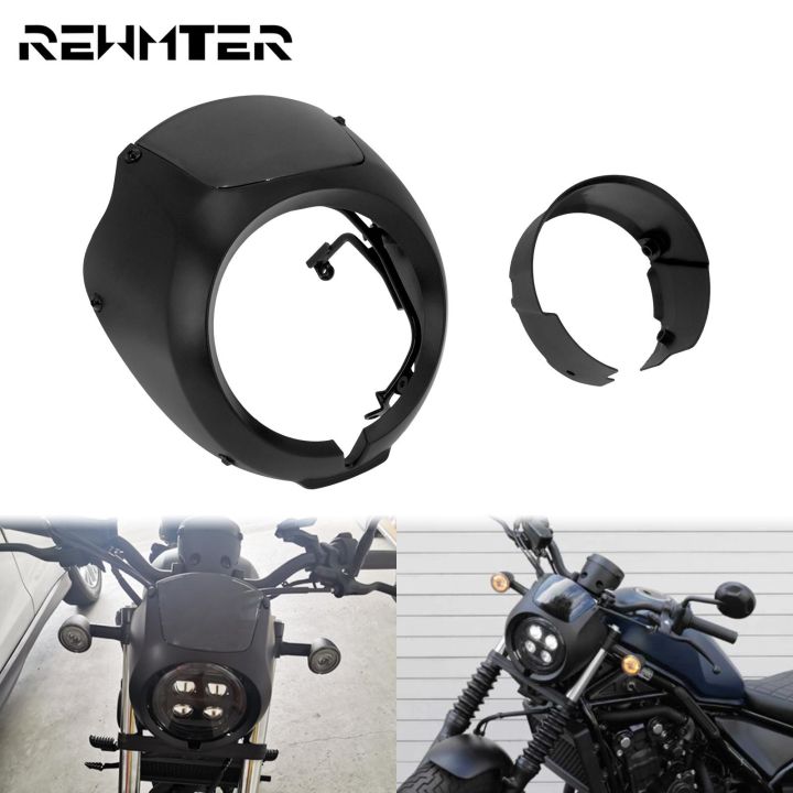 Motorcycle Headlight Fairing Windshield Black Windscreen Cowl Mask Cover For Honda Rebel CMX 300 ...