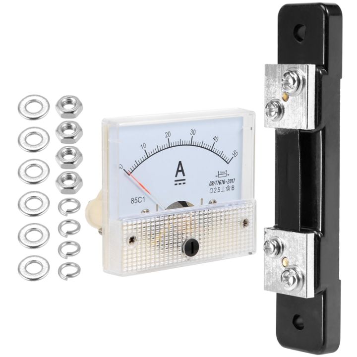 DC 0-50A Analog Amp Meter Ammeter Current Panel + 50A 75mV Shunt ...
