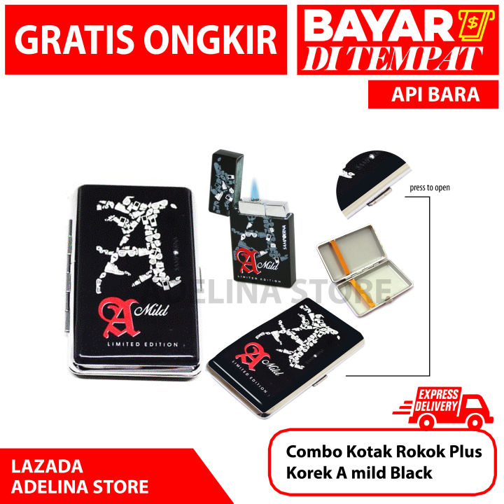 Combo Kotak Rokok + Korek A mild Black / Kotak Rokok Korek / Kotak Roko ...