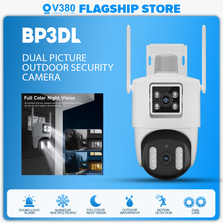 V380 BP3DL Dual Lens HD 2MP CCTV Camera 10x Zoom Waterproof Outdoor 360 ...